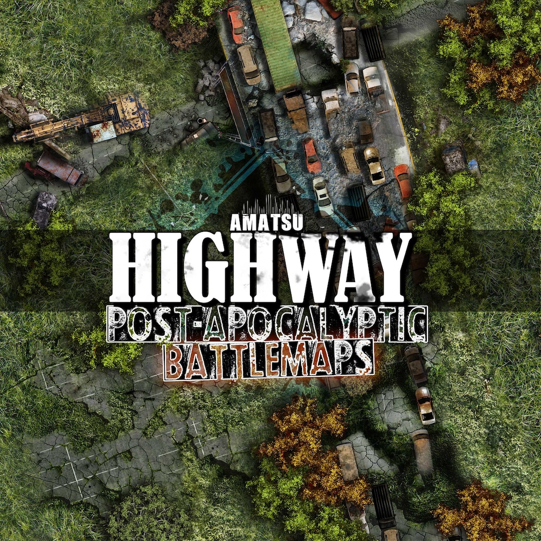 Post-apocalyptic Highway Battle Map Abandoned Car Park & Watercastle ...