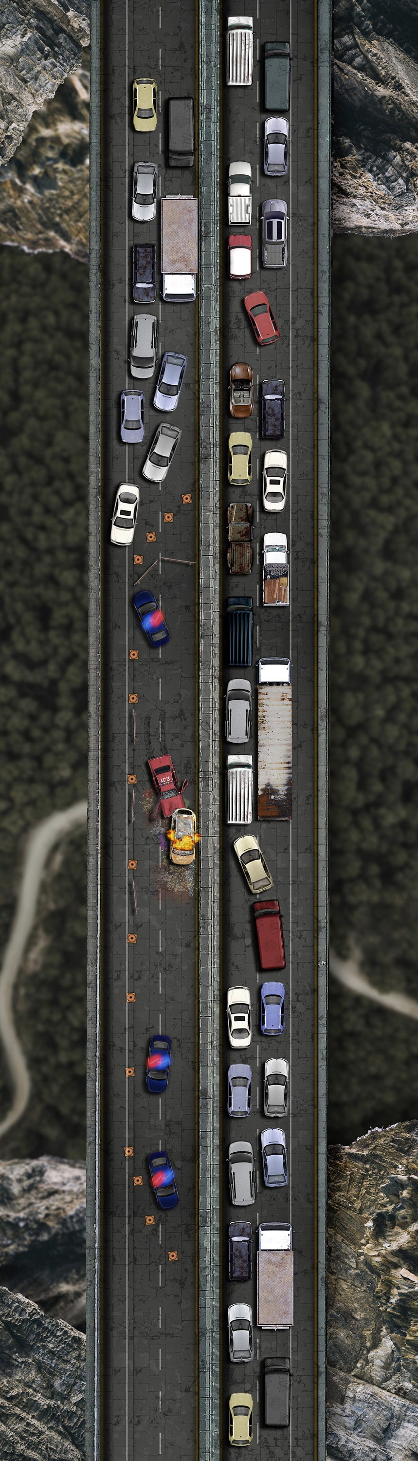 Traffic Accident Battlemap | RPG Modern Battle Map Road Bridge | Where ...