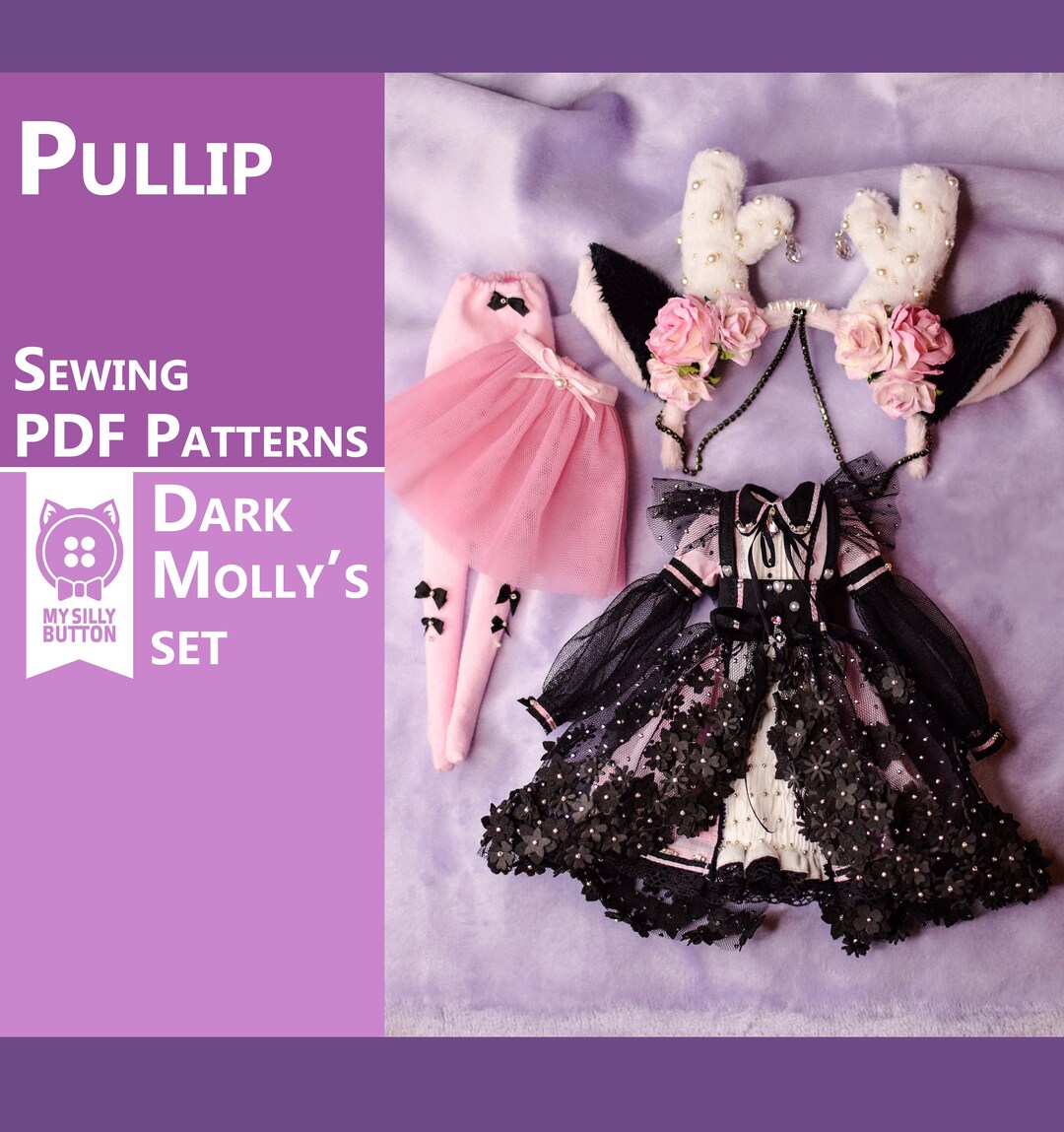 Sewing Pdf Patterns "dark Molly Set" for Pullip With Step-by-step Photo ...