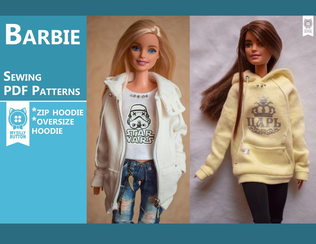 Sewing PDF Patterns Hoodies Set for Barbie With Step-by-step Photo ...