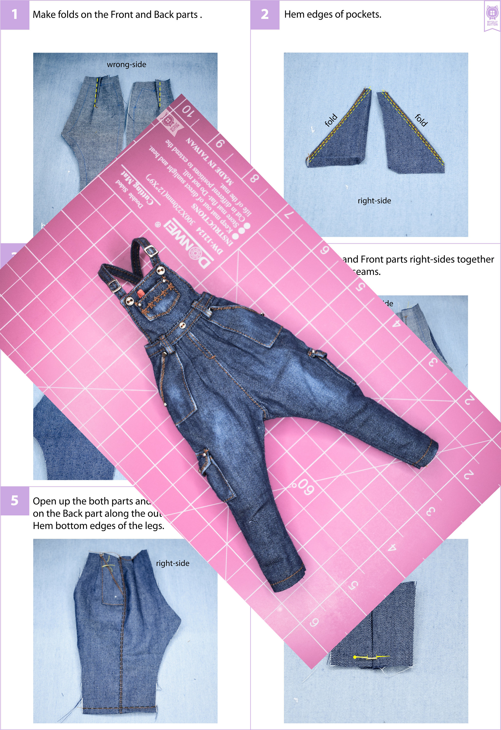 Sewing PDF Patterns dark Denim Overalls for - Etsy