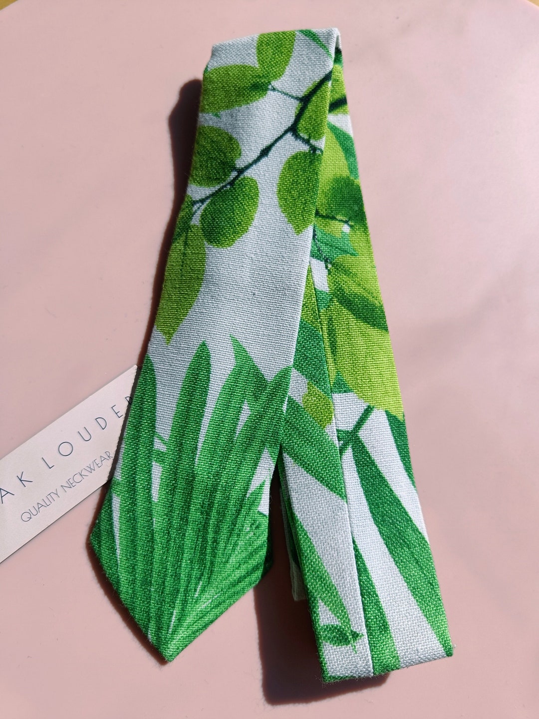 Green Jungle Leaf Cotton Tie - Floral Print Necktie - Etsy