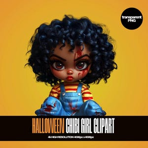 Chucky Chibi Girl PNG for Crafters | Horror Doll Clipart | Cute ...