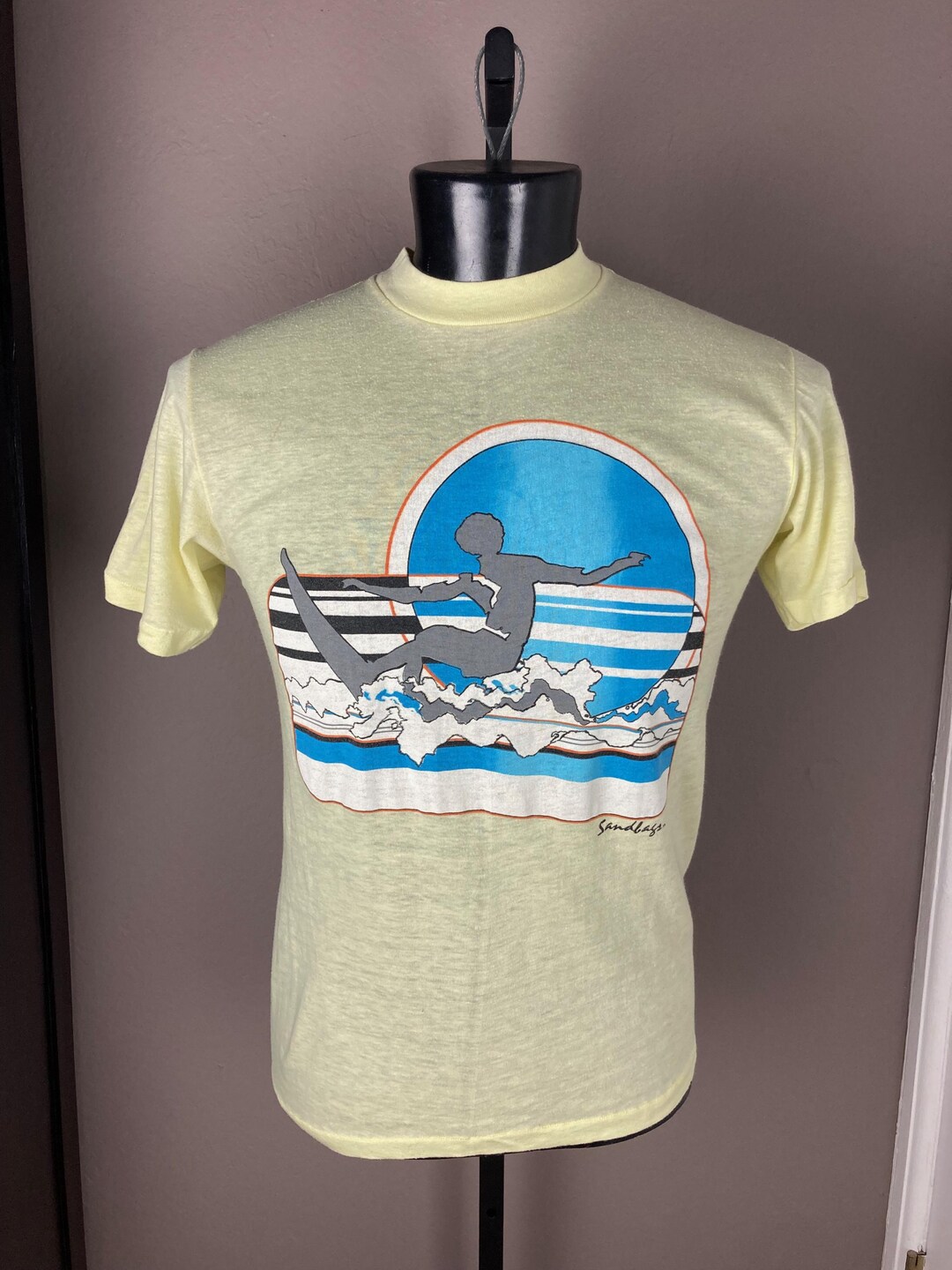1970s Sandbags Single Stitch Surfer Screenprint Tee / Vintage T Shirt ...