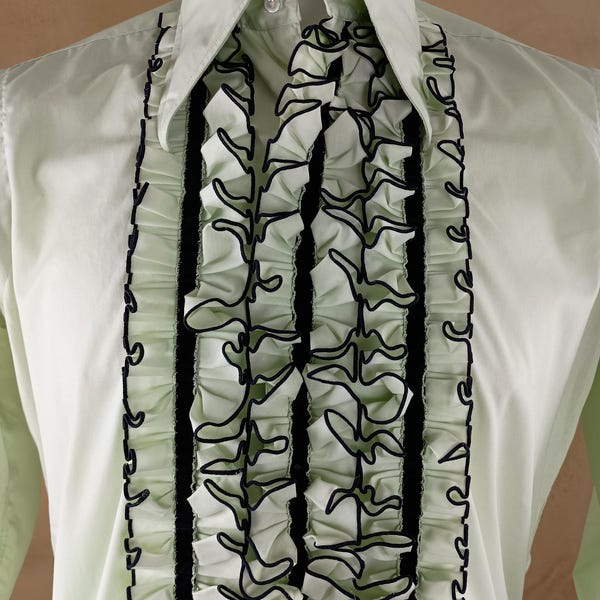 Ruffled Tuxedo Shirt - Etsy
