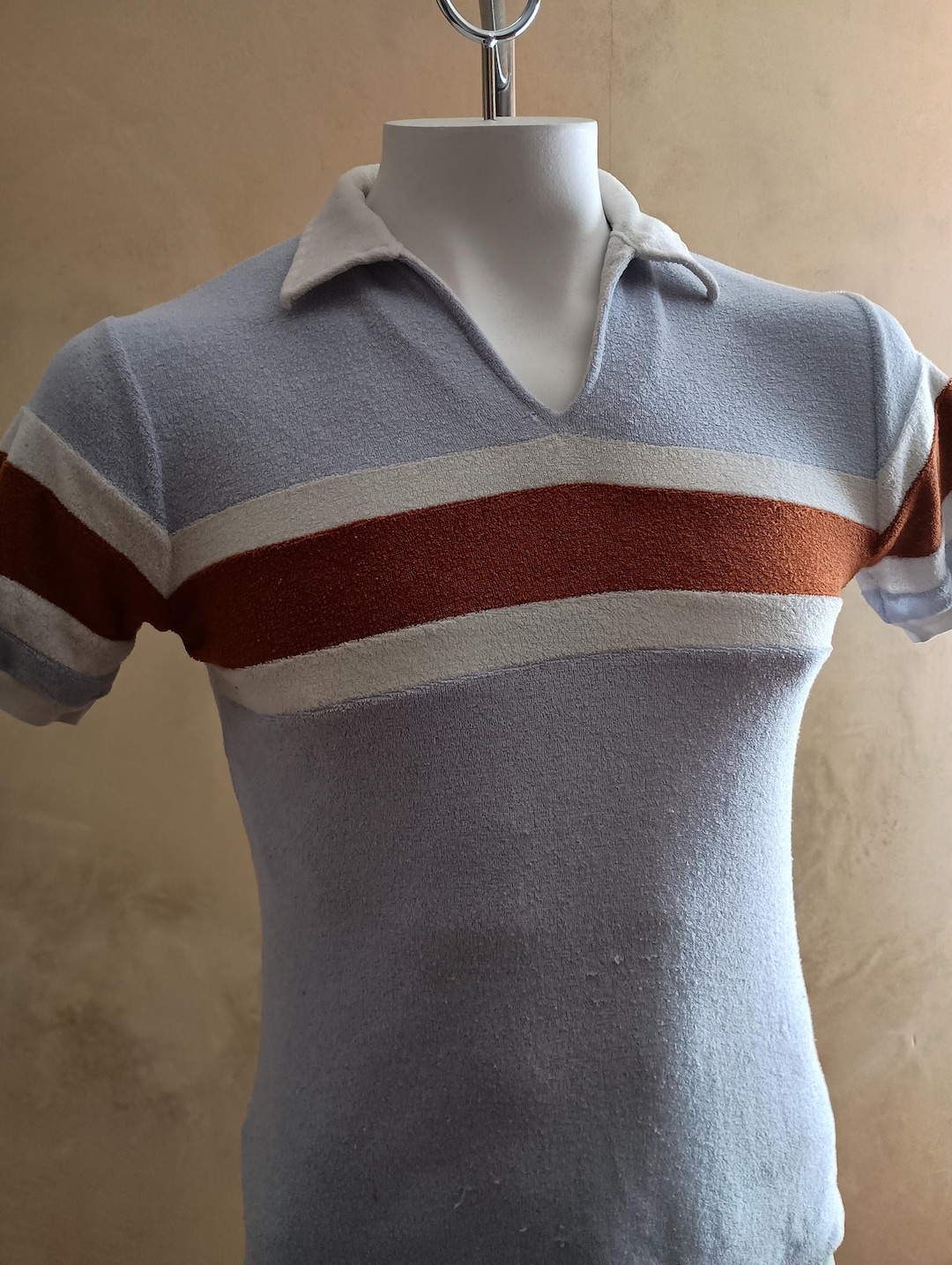 1970s Terry Cloth Polo Shirt by HUKAPOO Size Small - Etsy