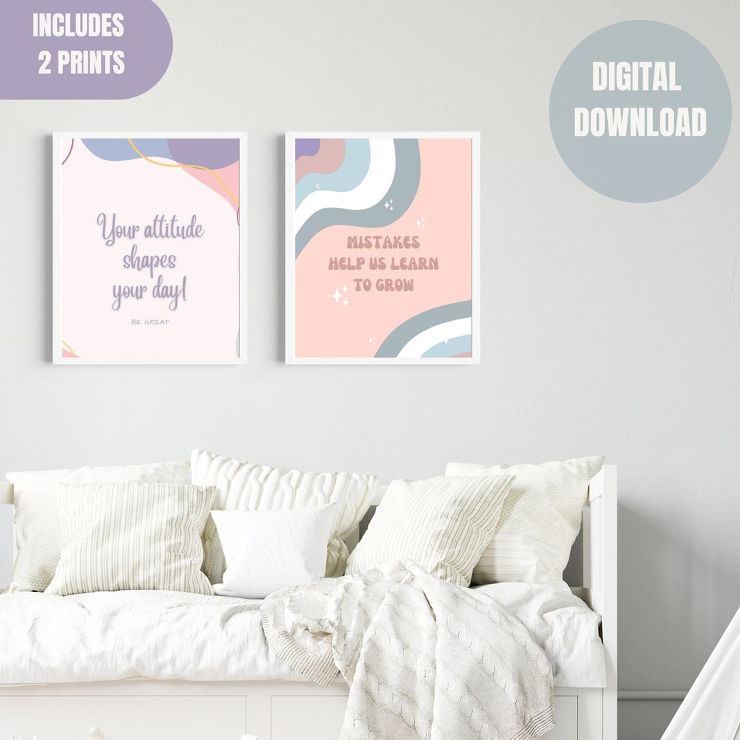 Set of 2 Printable Wall Art, Digital Prints, Pastel Wall Art ...
