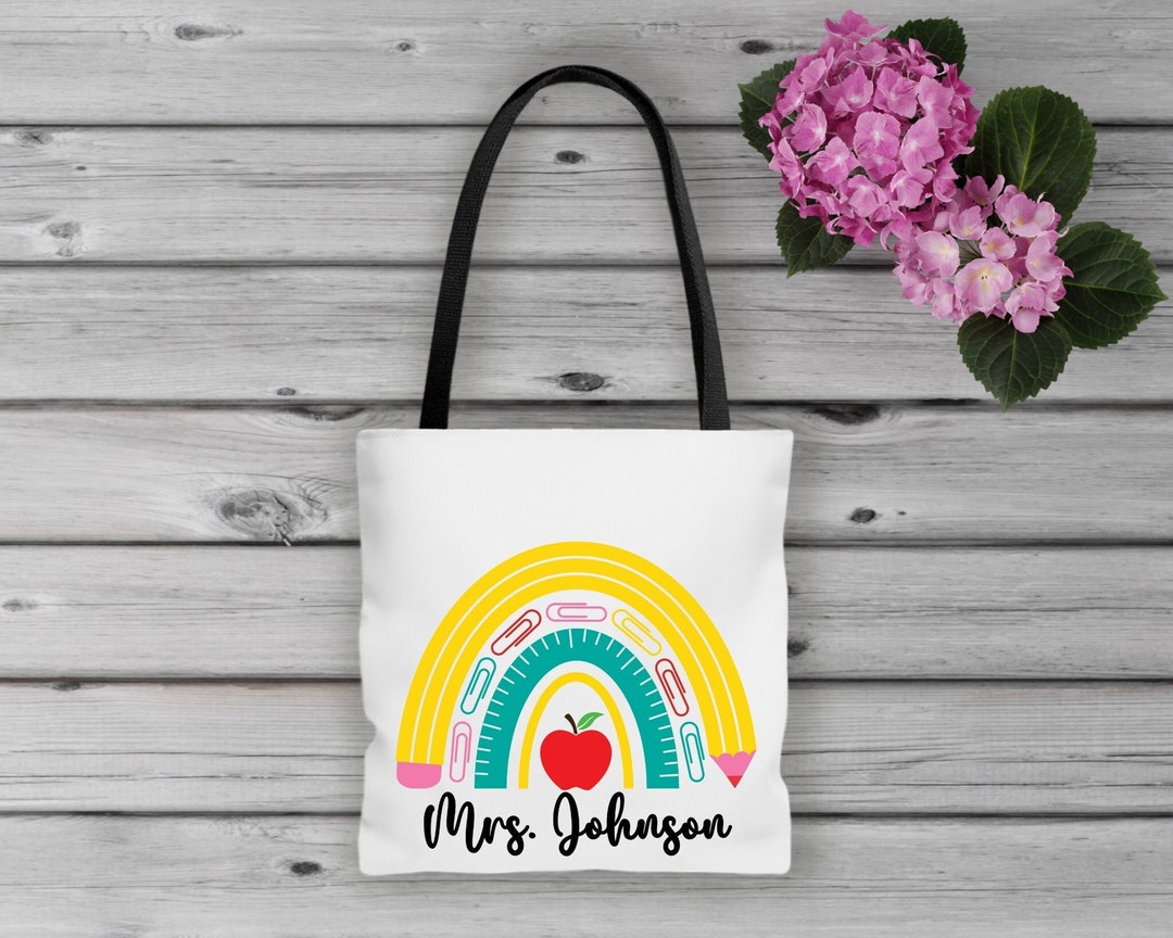 Custom Teacher Tote Bag, Teacher Book Bag, Laptop Bag, Personalized ...