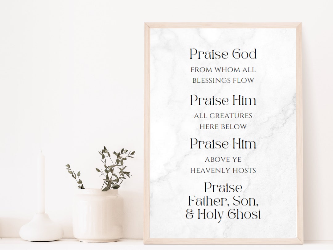 Doxology Wall Art - Christian Wall Art - Doxology Printable - Praise ...