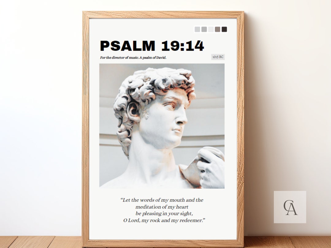 Psalm 19:14 Wall Art, Movie Poster, Bible Verse Print, Christian Home ...