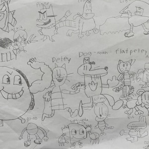 Dog Man Fan Art Sketch Digital Download Drawing by Kid - Etsy