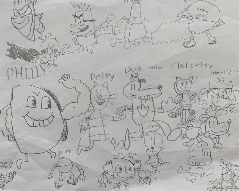 Dog Man Fan Art Sketch Digital Download Drawing by Kid - Etsy