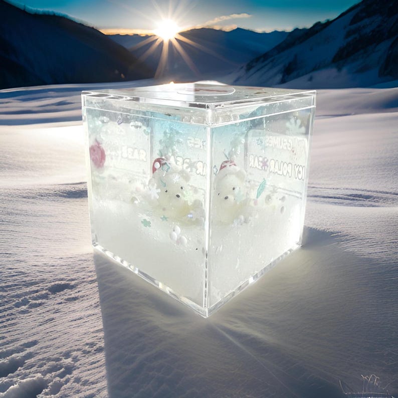 Super Cute Polar Bear Cube Slime - Etsy