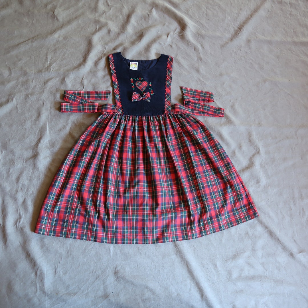 Vintage Girls Pinafore Dress/ 1990's Little Girls Dress - Etsy