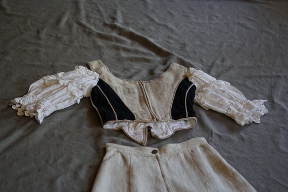 Medieval Dirndl Dress/Medieval Linen Corset Dress - Gem