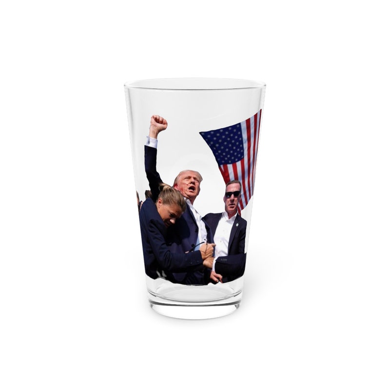 Trump Assassination Pint Glass, Donald Trump Shooting 16oz, Fight Beer ...