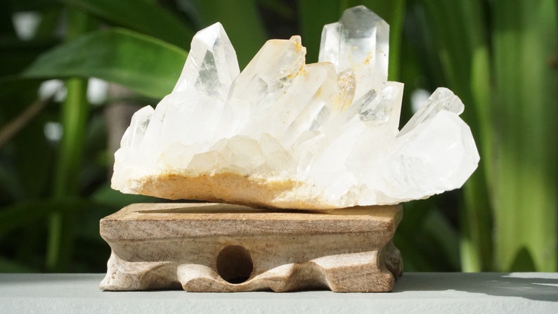 White Quartz Cluster With Natural Mineral Coating, White Quartz Crystal ...