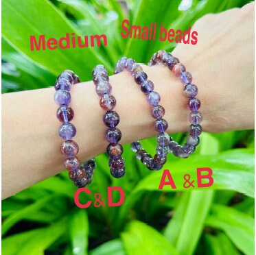 Natural Purple Phantom Bracelet, Purple Phantom Quartz, Amethyst Quartz ...