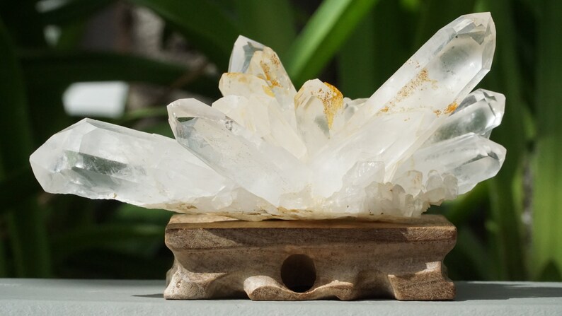 White Quartz Cluster With Natural Mineral Coating White - Etsy