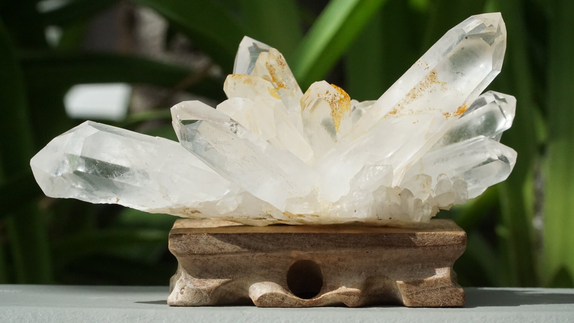 White Quartz Cluster With Natural Mineral Coating, White Quartz Crystal ...