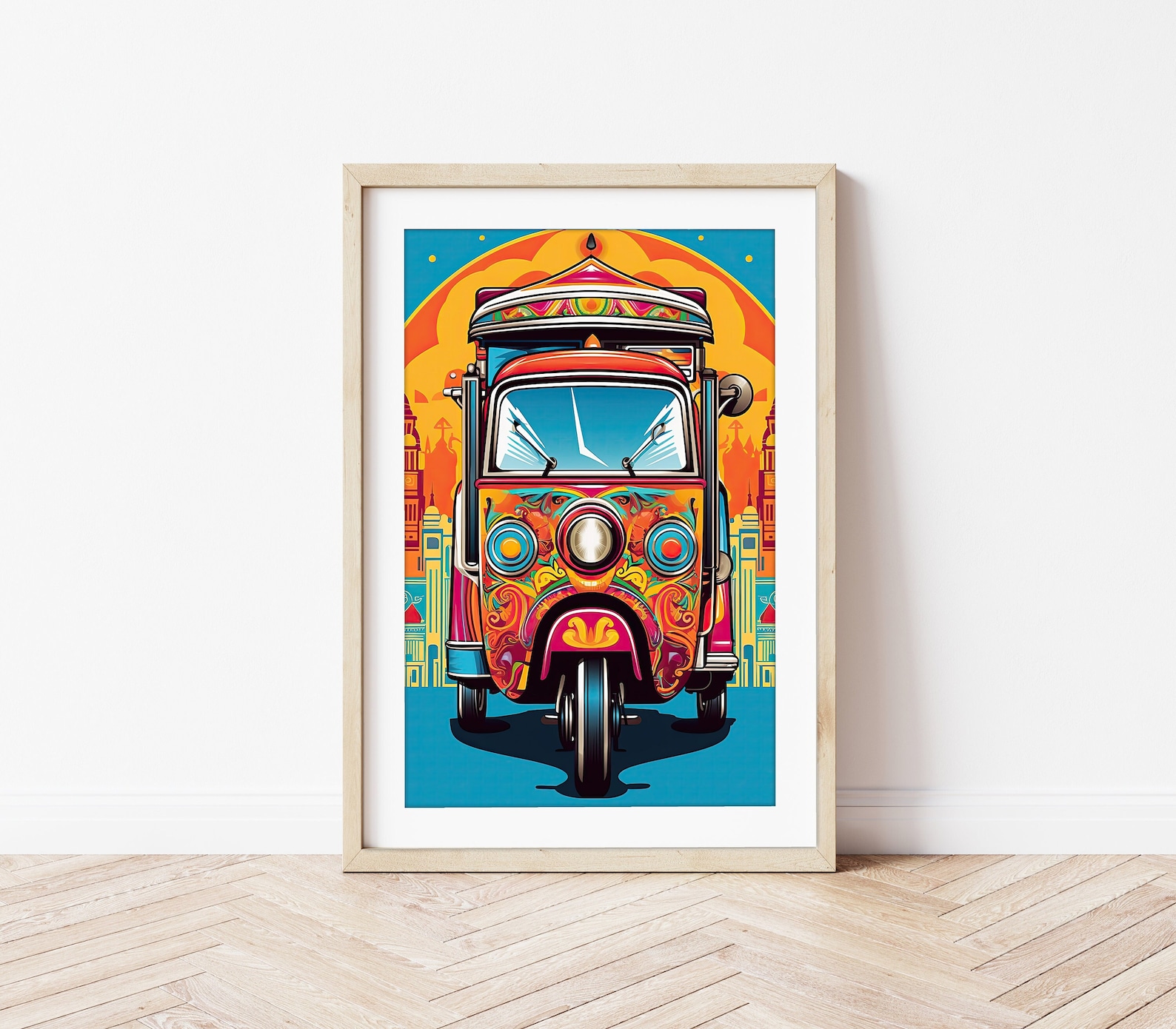 Pakistani Rickshaw Digital Home Decor Wall Art, South Asian Art - Etsy