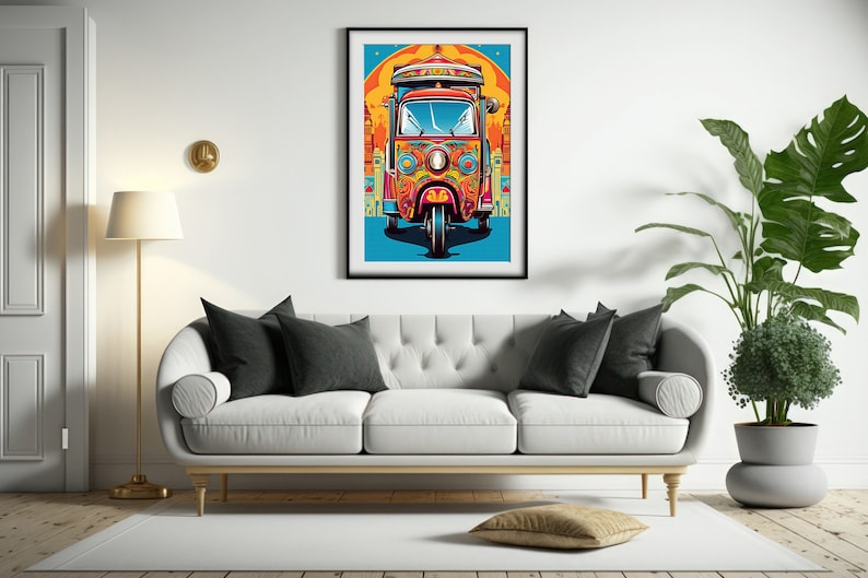 Pakistani Rickshaw Digital Home Decor Wall Art, South Asian Art - Etsy