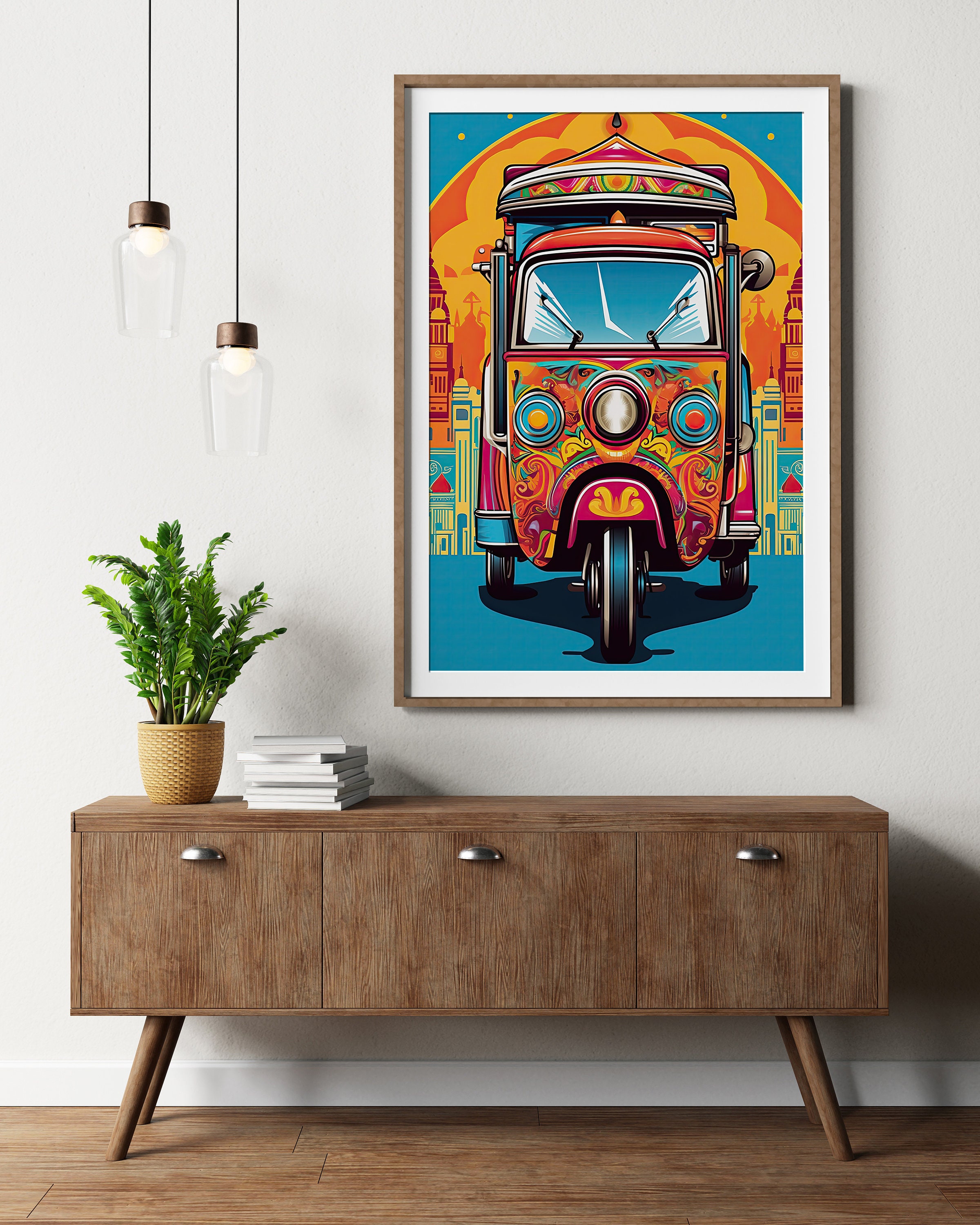 Pakistani Rickshaw - Digital Home Decor Wall Art, South Asian Art - Etsy