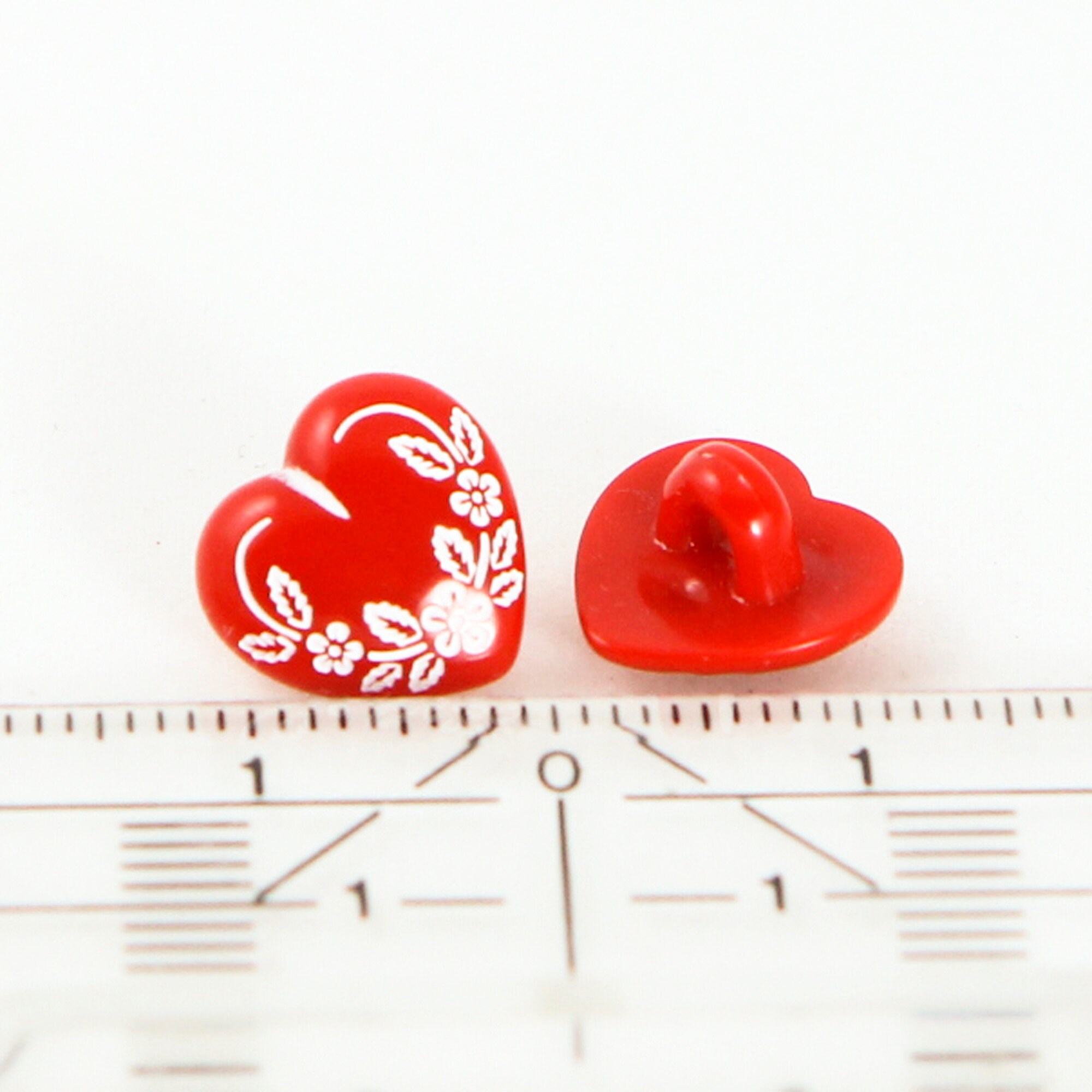 10 Traditional Buttons in Heart Shape Red - Etsy UK