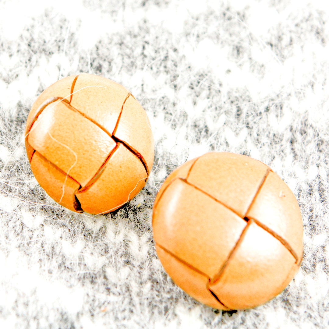 8 Leather Buttons With Flap 18+23+26 Mm | Light Brown - Etsy