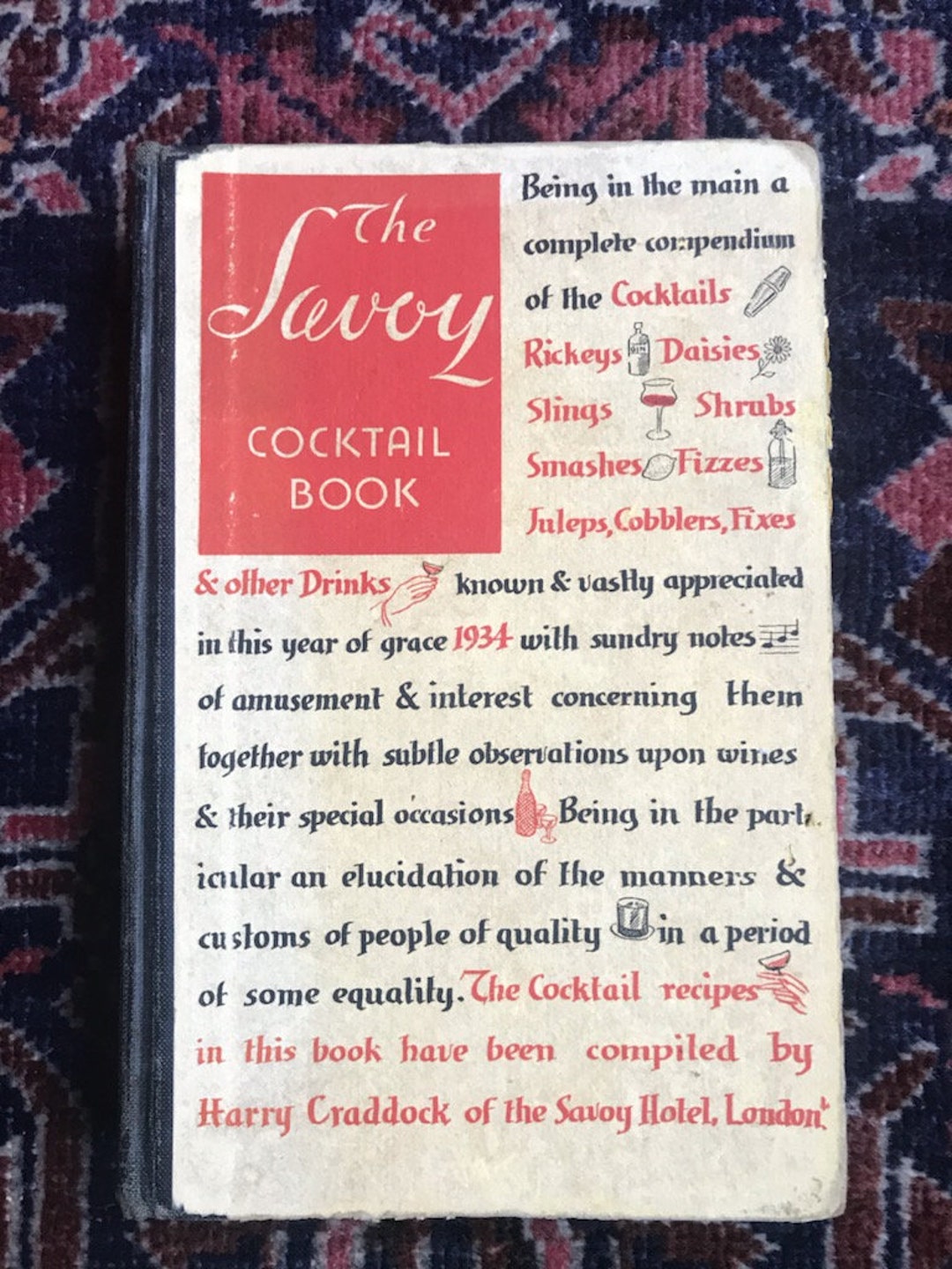 1930 RARE TRUE FIRST the Savoy Cocktail Book by Harry Cradock ...