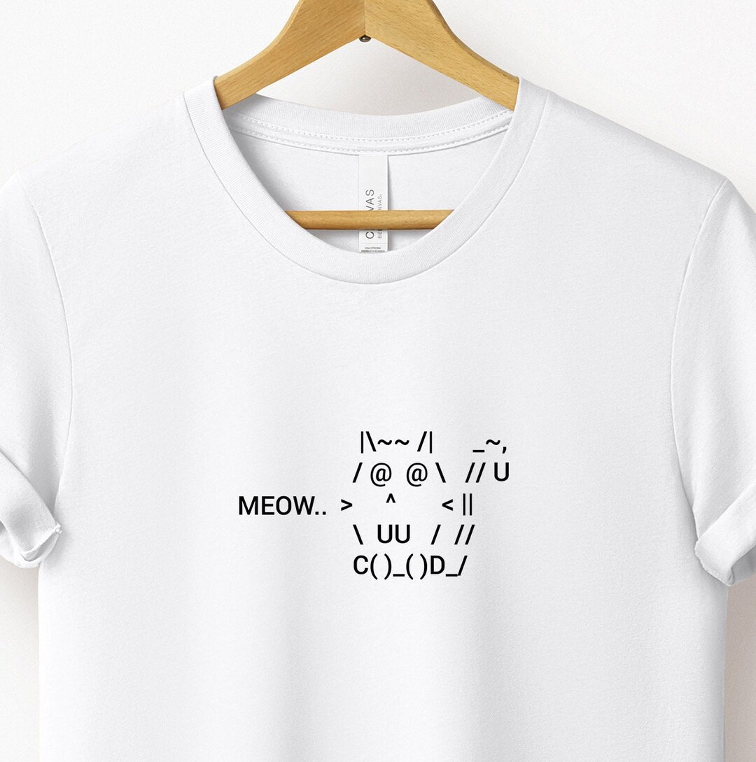 ASCII Art Cat Meow Unisex Tee - Etsy
