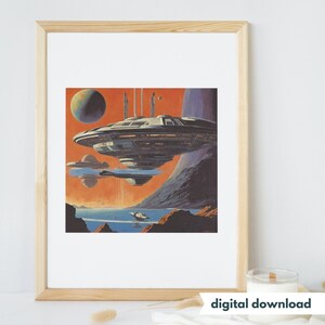 Retrofuturistic Wall Art - 8 Pack - 70s Retro Space Travel - Ai ...