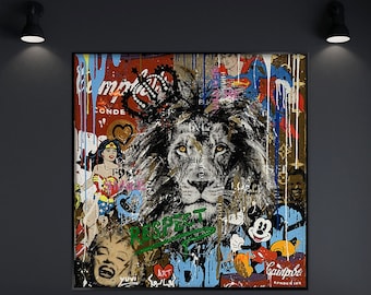 Banksy Lion Art - Etsy