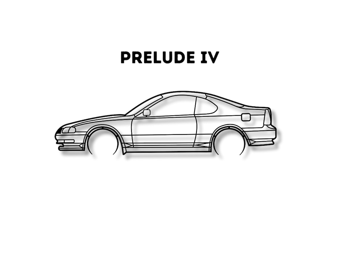 Prelude Laser Cut Silhouette, Digital Car Vector Design, Prelude Dxf ...