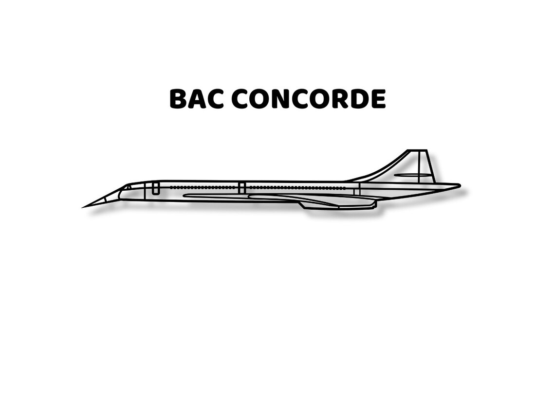 Concorde Silhouette, Laser Cut Aircraft, Digital Plane Design, Jet ...