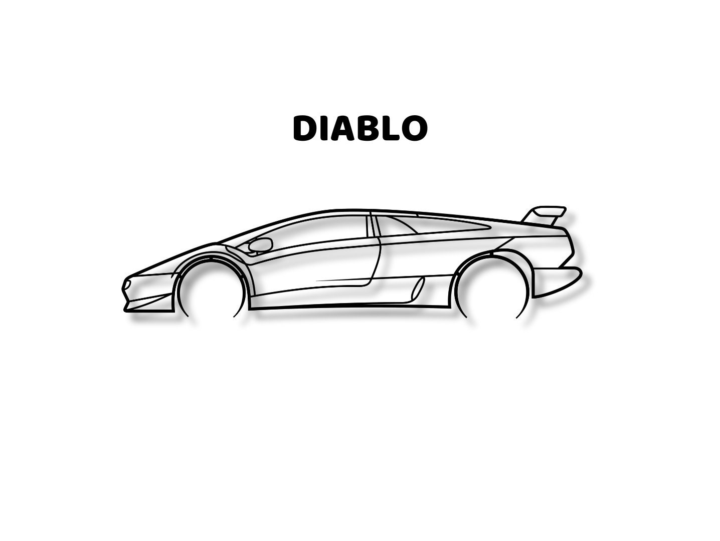 Diablo Laser Cut Car Silhouette, Car Dxf, Car Svg, Vector Car Art - Etsy