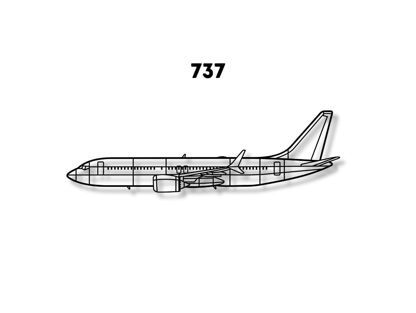 Boeing 737 Laser Cut Design, 737 Jet Silhouette, Ready to Cut File - Etsy