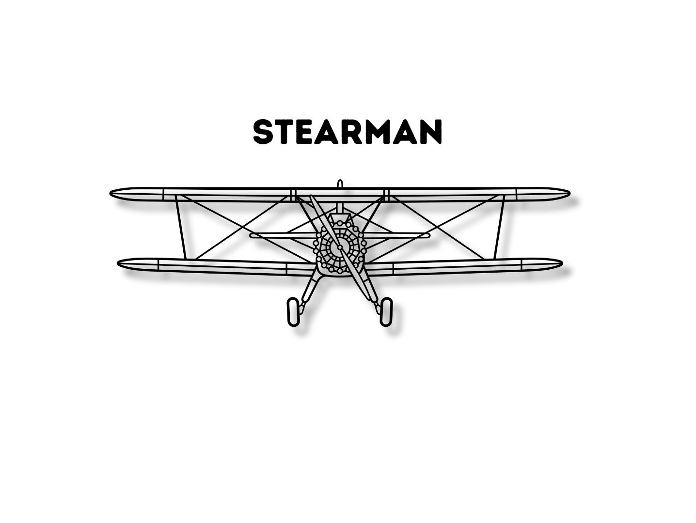 Stearman Aircraft Silhouette, Laser Cut Airplane Vector Design ...