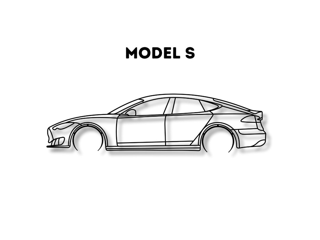 Model S Car Detailed Silhouette, Digital Car Design, Instant Download ...