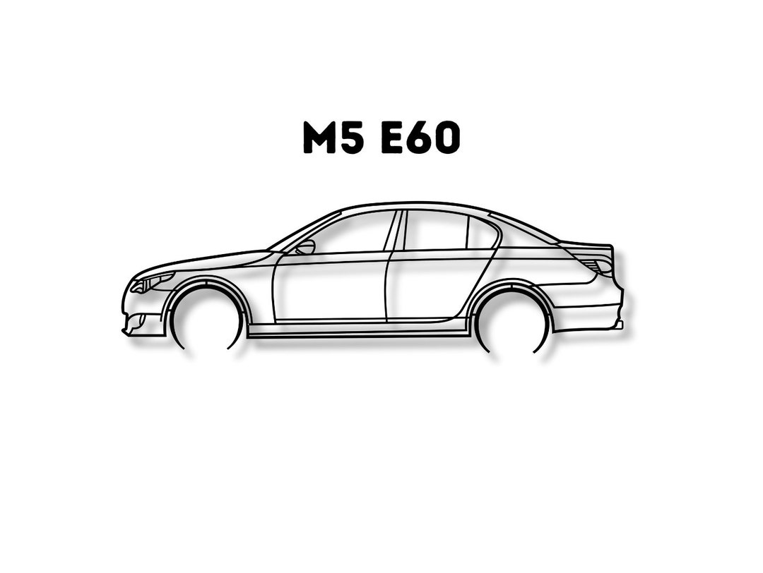 M5 E60 Laser Car Template, Car Silhouette, Car Vector Design, Ready to ...