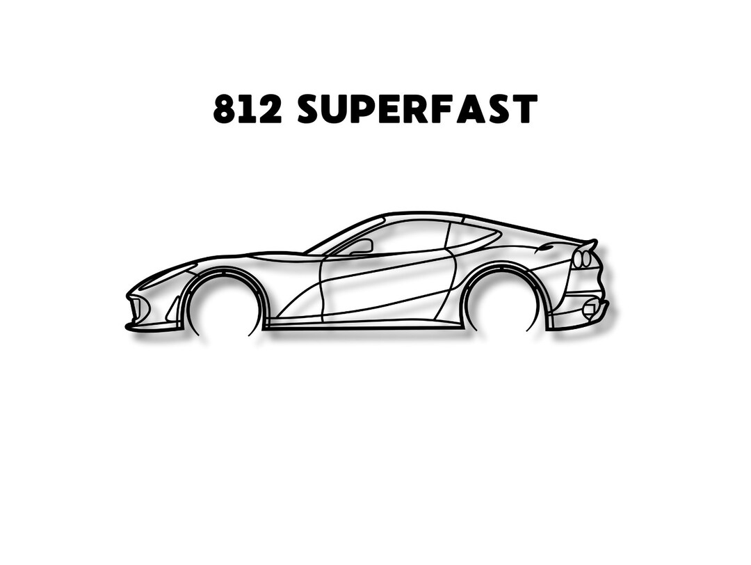 812 Superfast Silhouette, Laser Cut Car Silhouette, 812 Superfast ...