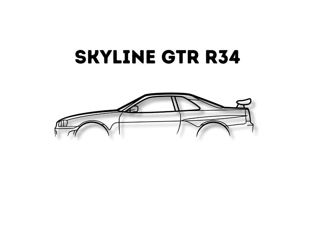 Skyline Gtr Laser Cut Design Digital Car Wall Decor File Car - Etsy
