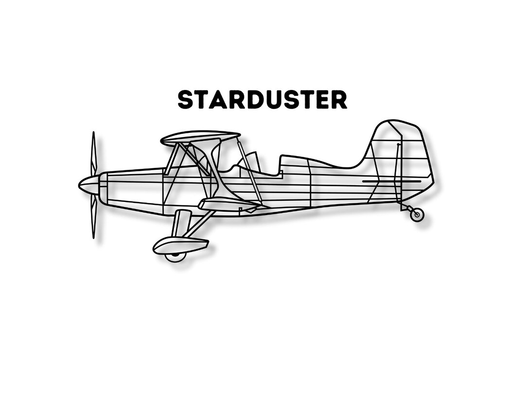 Starduster Laser Cut Aircraft Silhouette, Vector Laser Airplane Design ...
