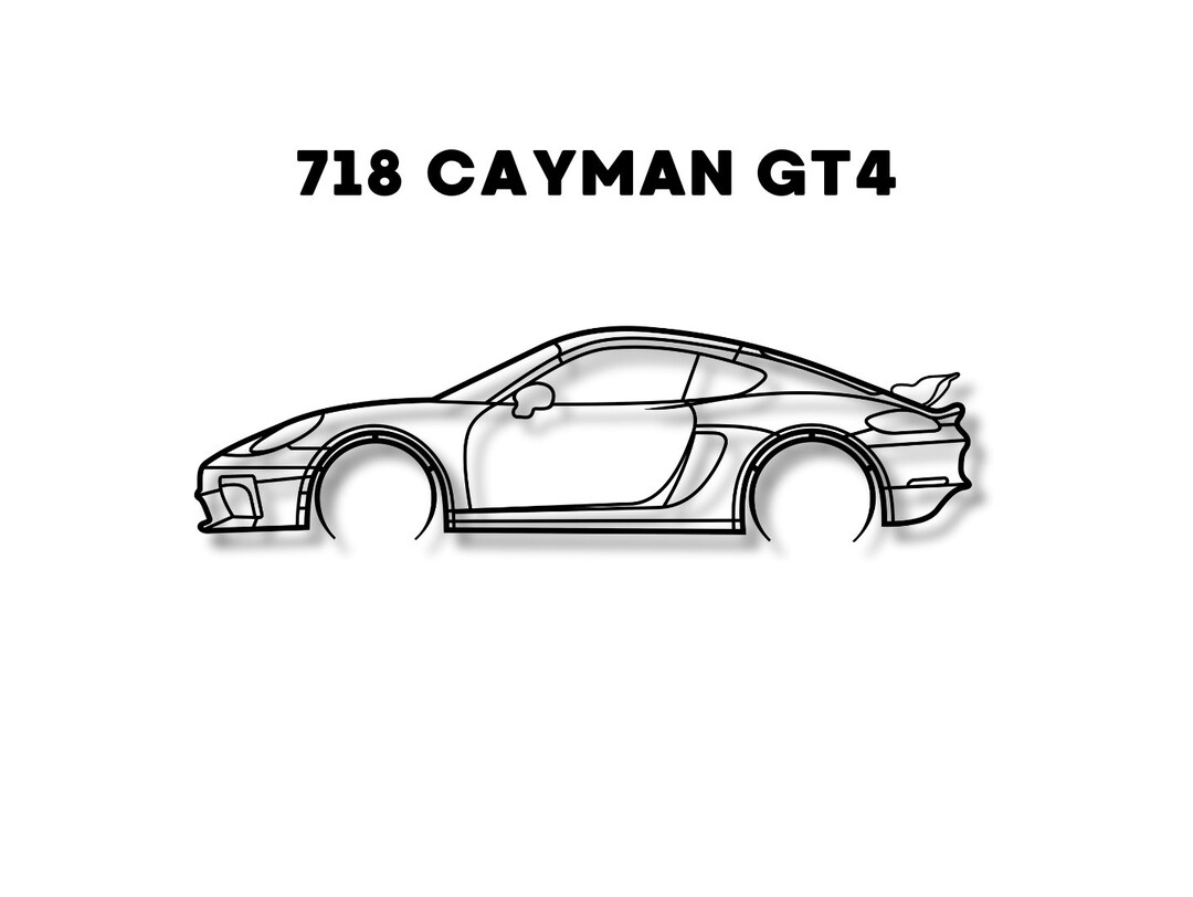 718 Cayman GT4 Silhouette, Laser Cut Car, Car Vector File, Car Dxf, Car ...