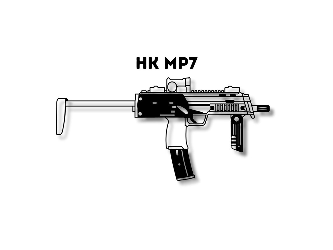 HK MP7 Vector Laser Cut Cricut Design, Digital Vector Firearm File ...