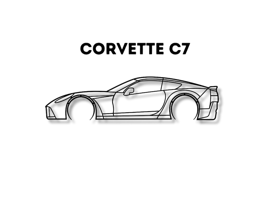 Corvette C7 Car Silhouette, Car Wall Decor, Car Glowforge File, Digital ...