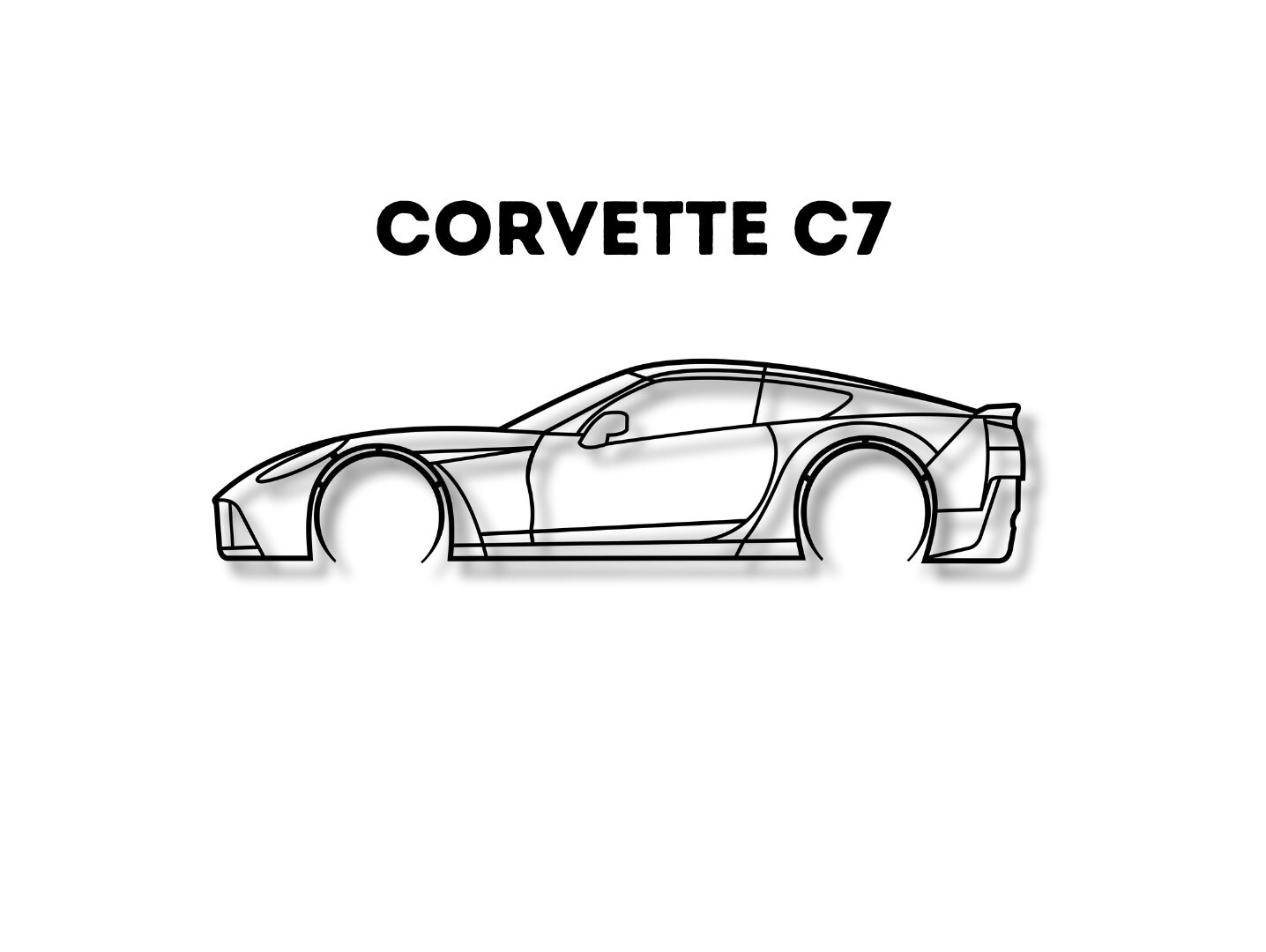 Corvette C7 Car Silhouette, Car Wall Decor, Car Glowforge File, Digital ...