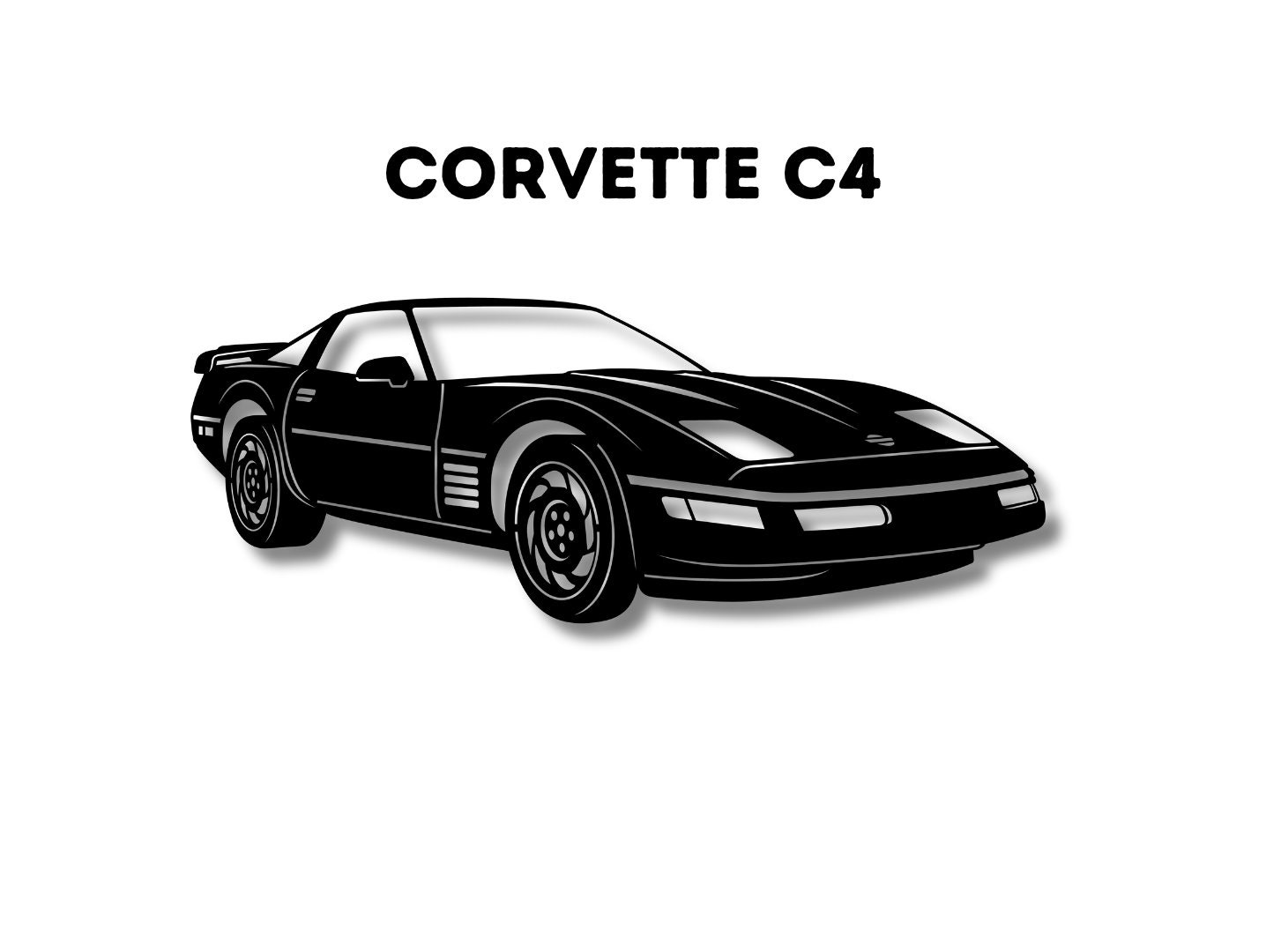 Corvette C4 Laser Cut Silhouette, Corvette Vector Design, Car Vector ...