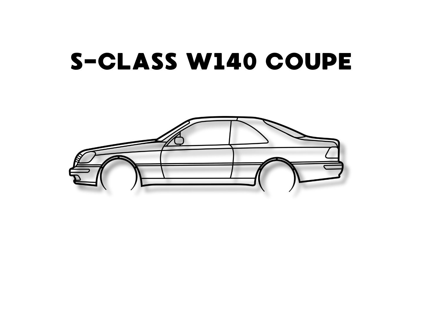 S-class W140 Silhouette, Laser Cut Car File, W140 Coupe Design, Vector ...