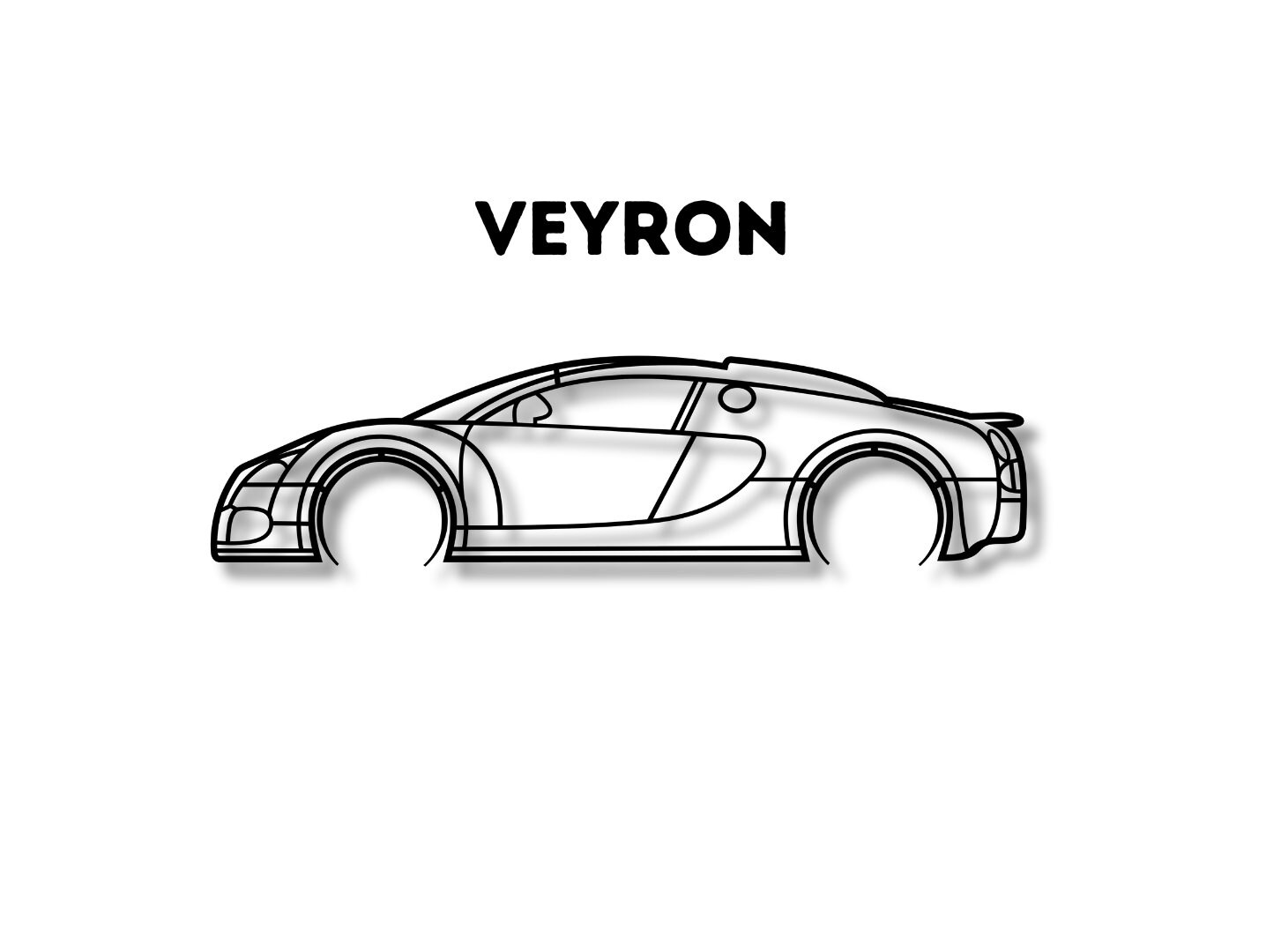 Veyron Car Silhouette, Car Vector File, Glowforge Car File, Ready to ...